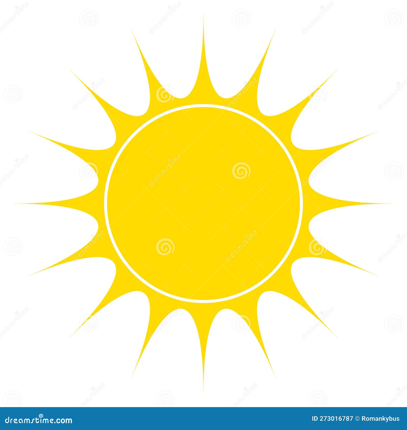 Sun Shape Symbol, Vector Illustration of Simple Yellow Star Stock ...