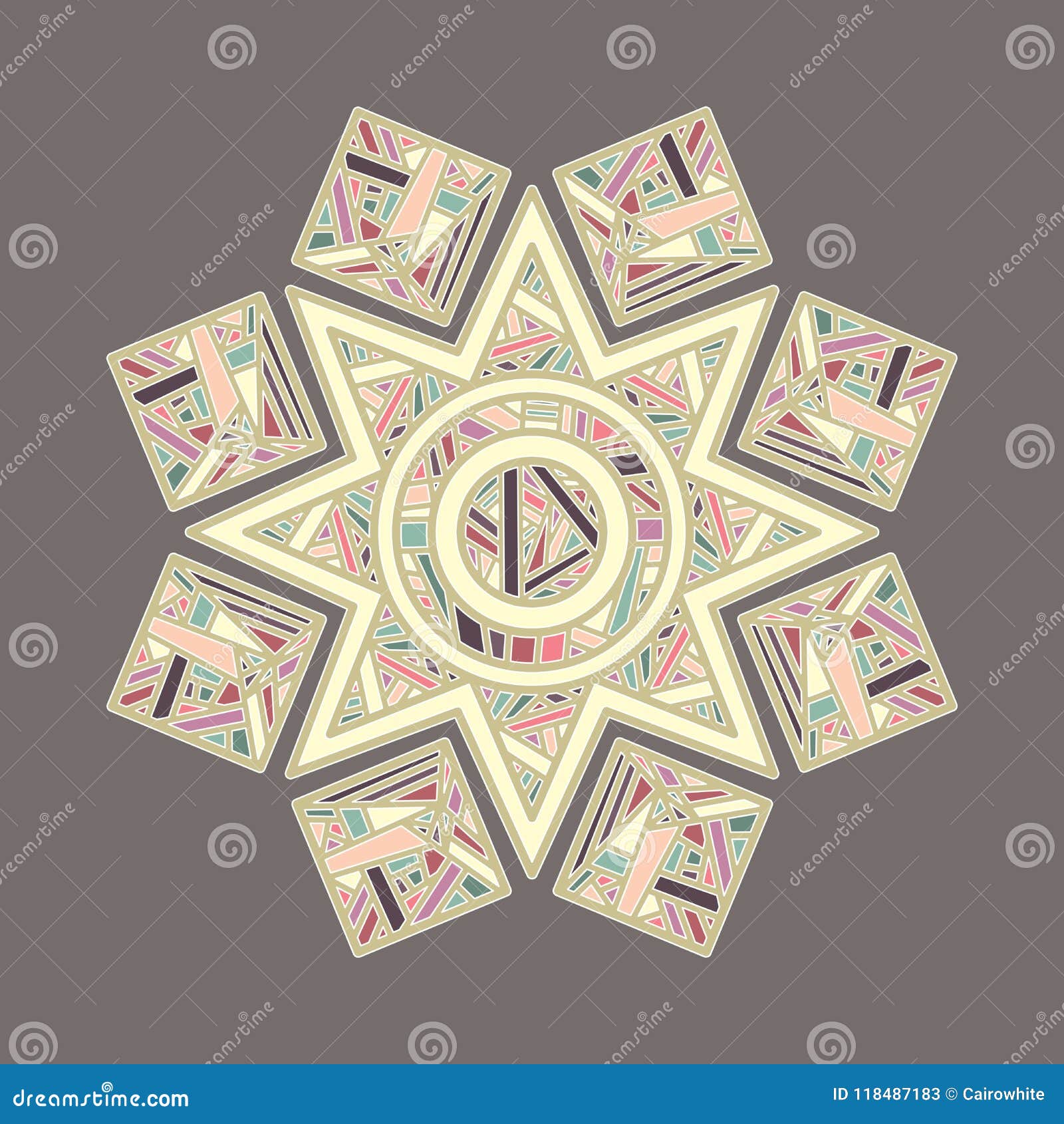 Sun Shaped Colorful Decorative Mandala Vector Stock Vector ...