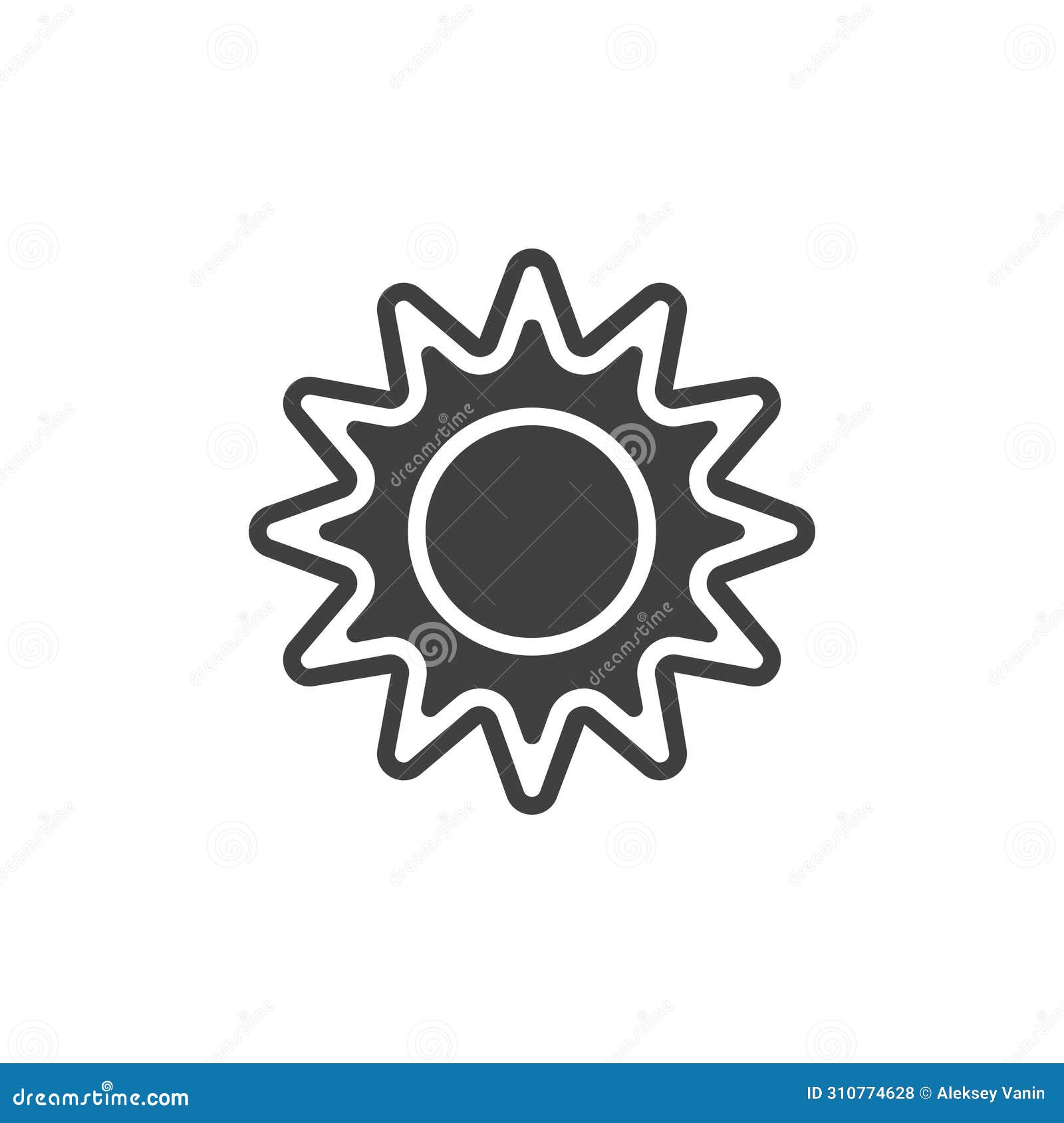 Sun-shaped Sticker or Label Vector Icon Stock Illustration ...
