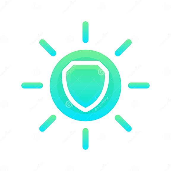 Sun Shield Logo Gradient Design Template Icon Element Stock Vector ...