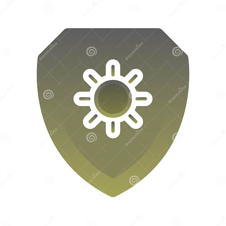 Sun Shield Logo Gradient Design Template Icon Element Stock Vector ...