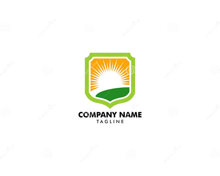 Sun Shield Logo Icon Design Template Element Stock Vector ...