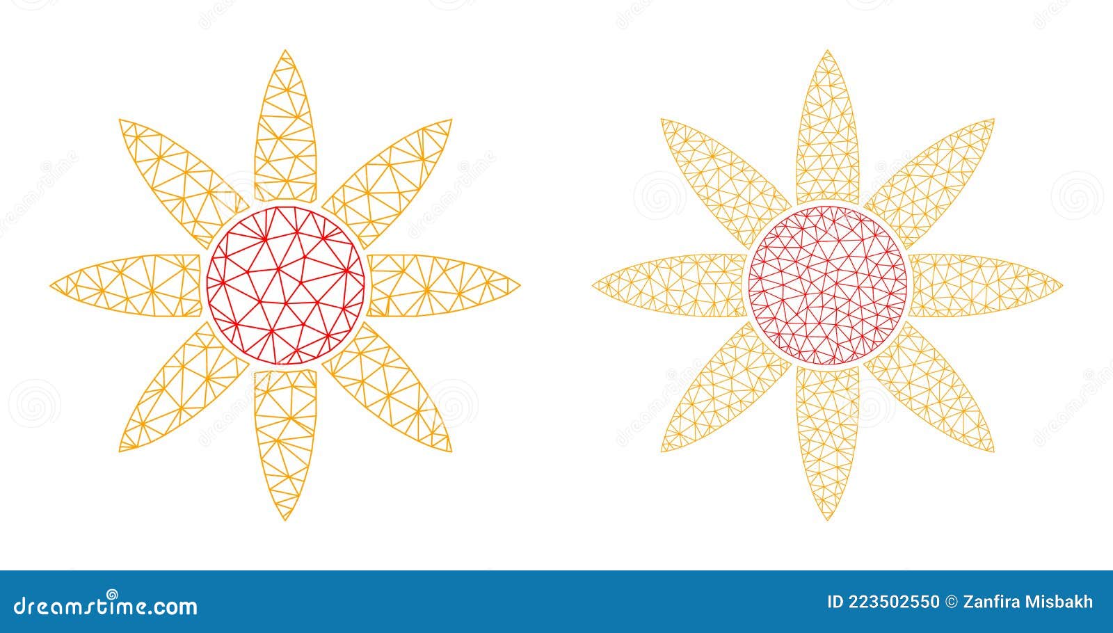 Sun Shine Icons - Vector Triangle Mesh Stock Vector - Illustration of ...
