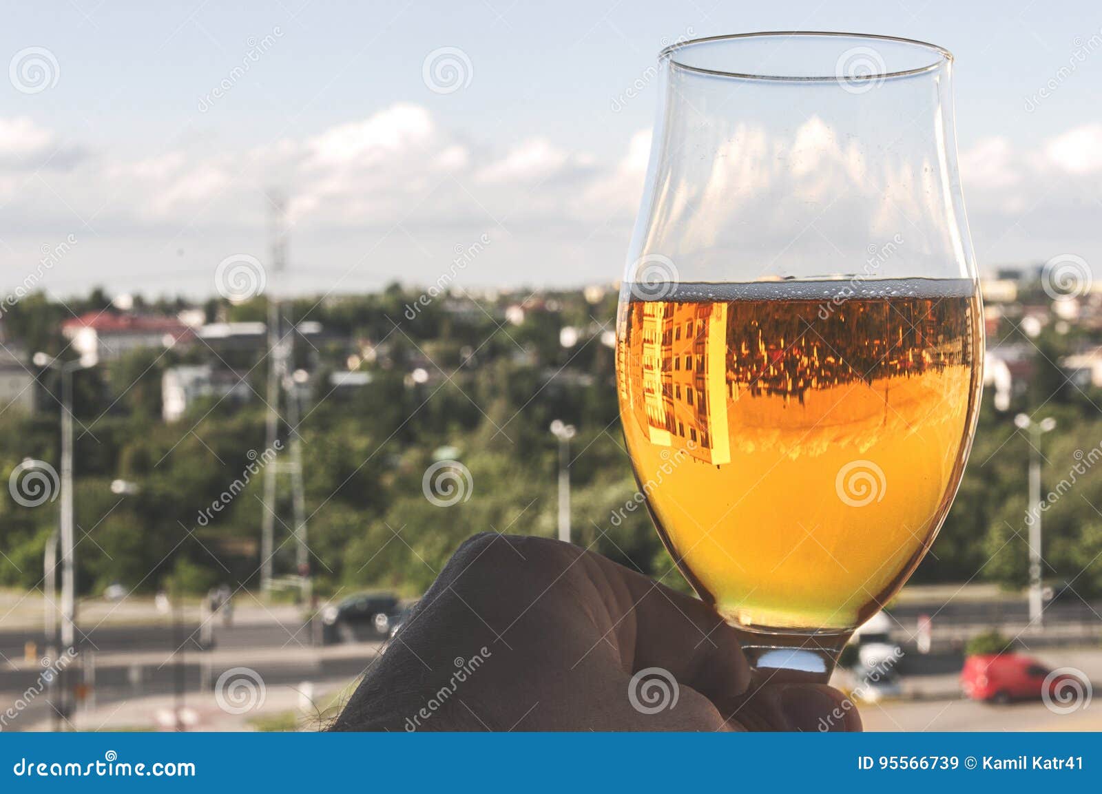 Sun Shines through Beer in the Glass Stock Image - Image of liquid ...