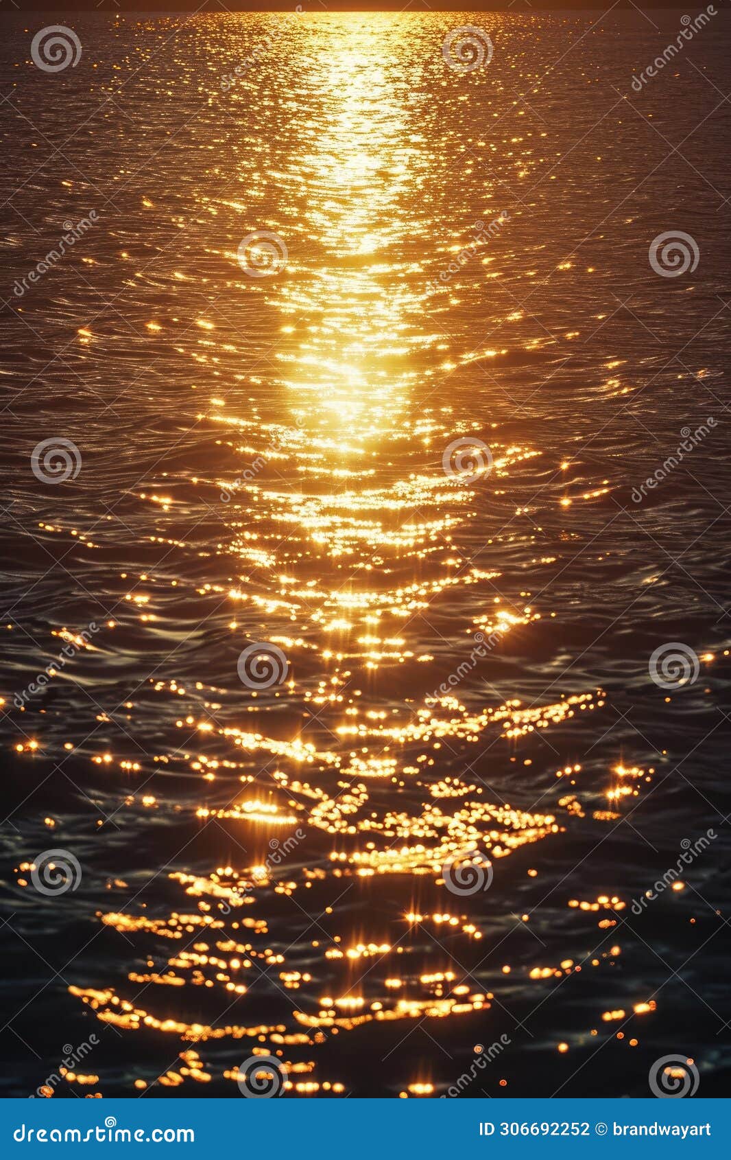 Bright Sun Shining Over Water Stock Illustration - Illustration of ...