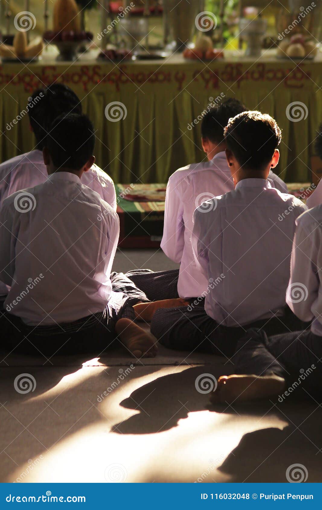 The Man Sitting on the Sun is Shining. Stock Photo - Image of outdoor ...