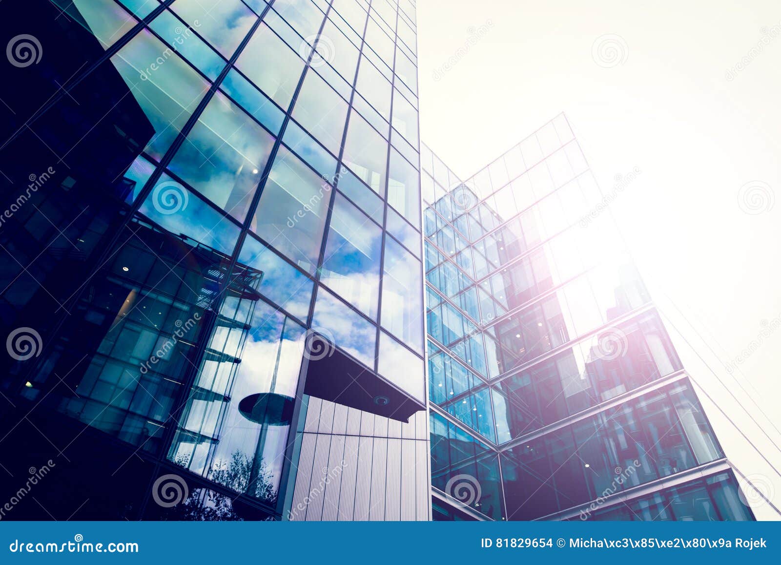 Sun Shines through Glossy Office Building Stock Photo - Image of ...