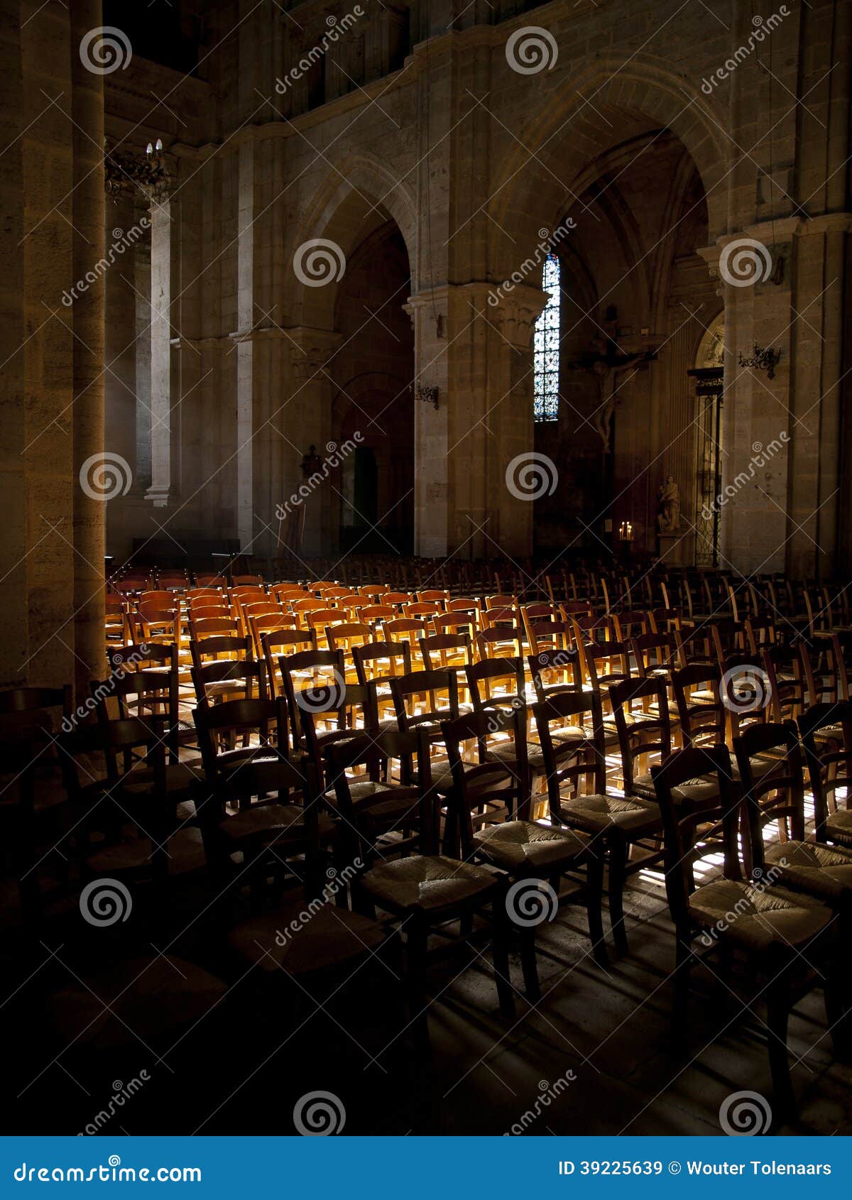 Sun Shines Inside an Empty Church Stock Image - Image of chapel, aisle ...