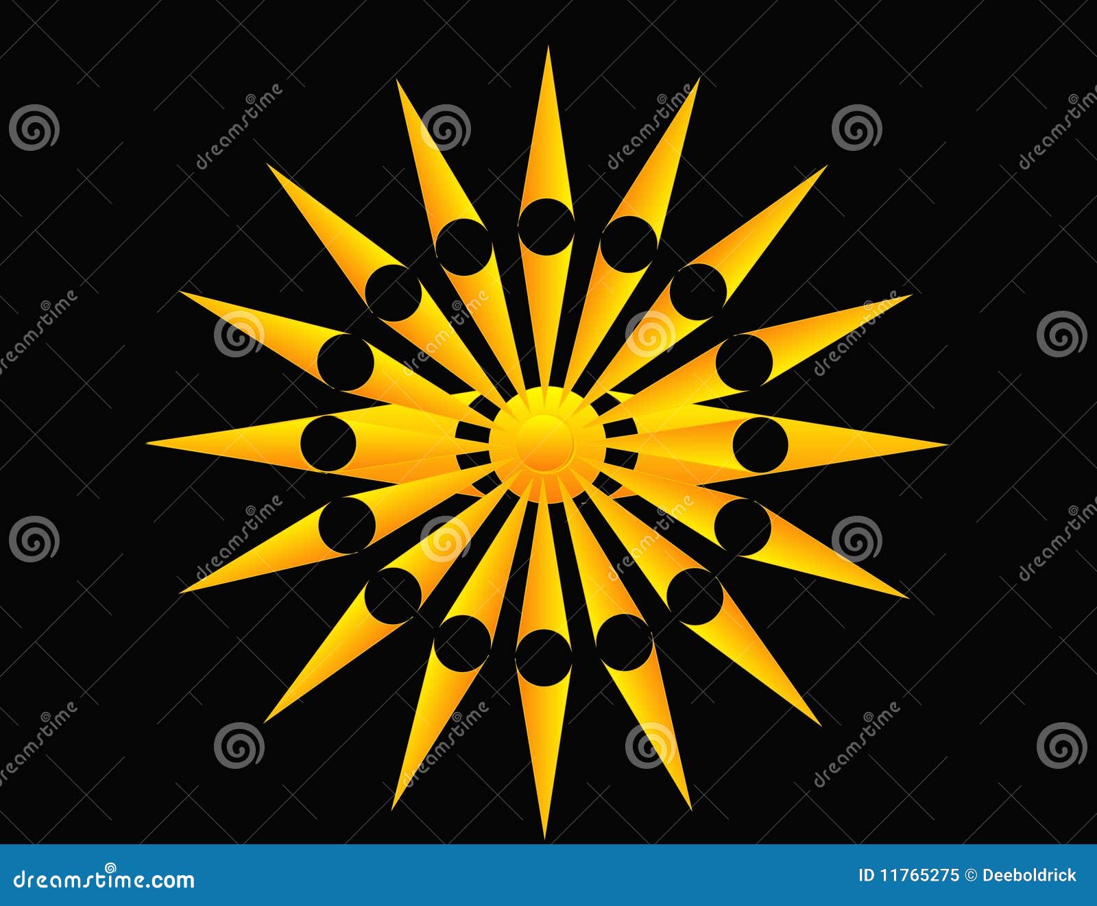 Sun shines in points... stock vector. Illustration of black - 11765275