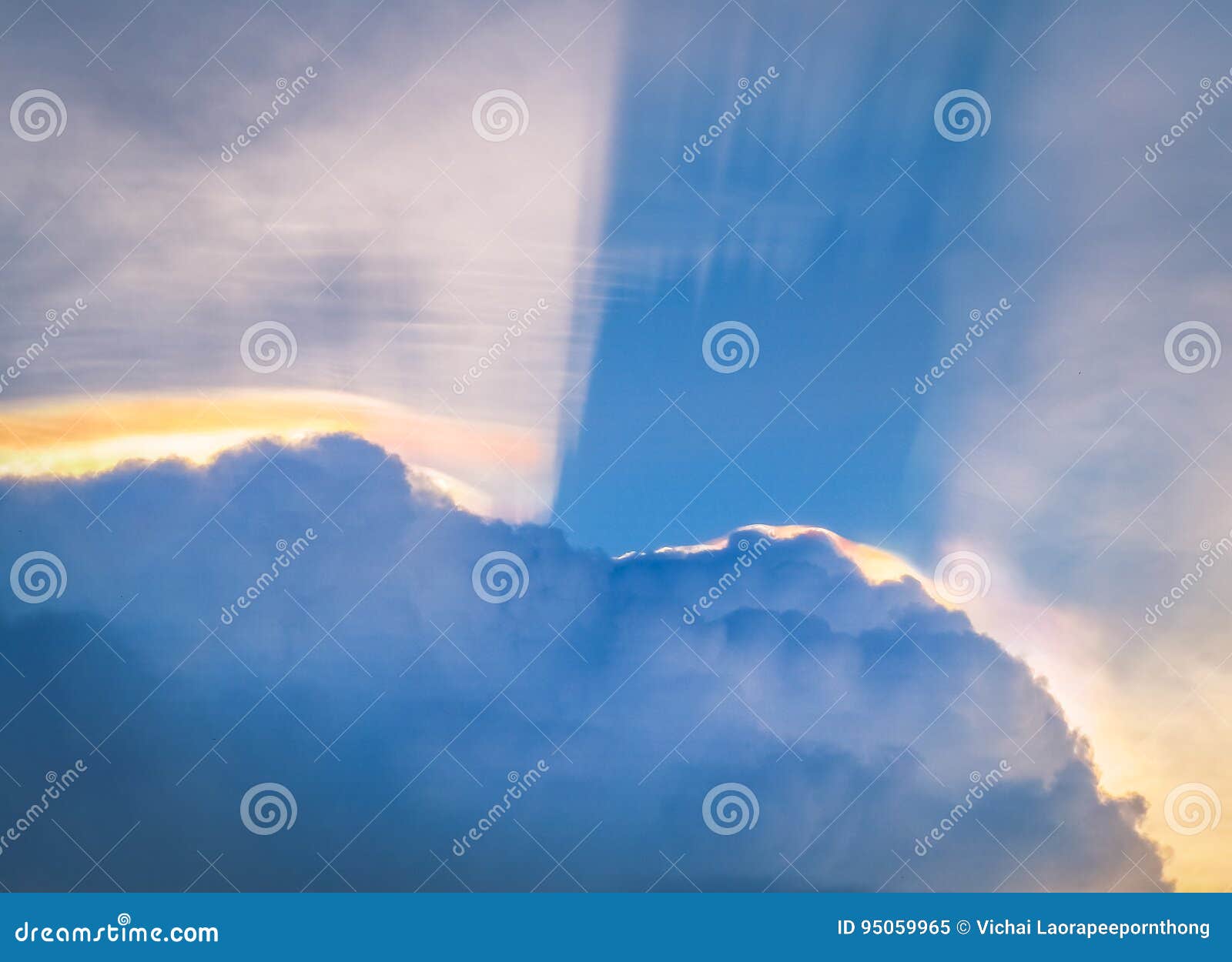 Sun Shines through the Rain Clouds Stock Image - Image of landscape ...