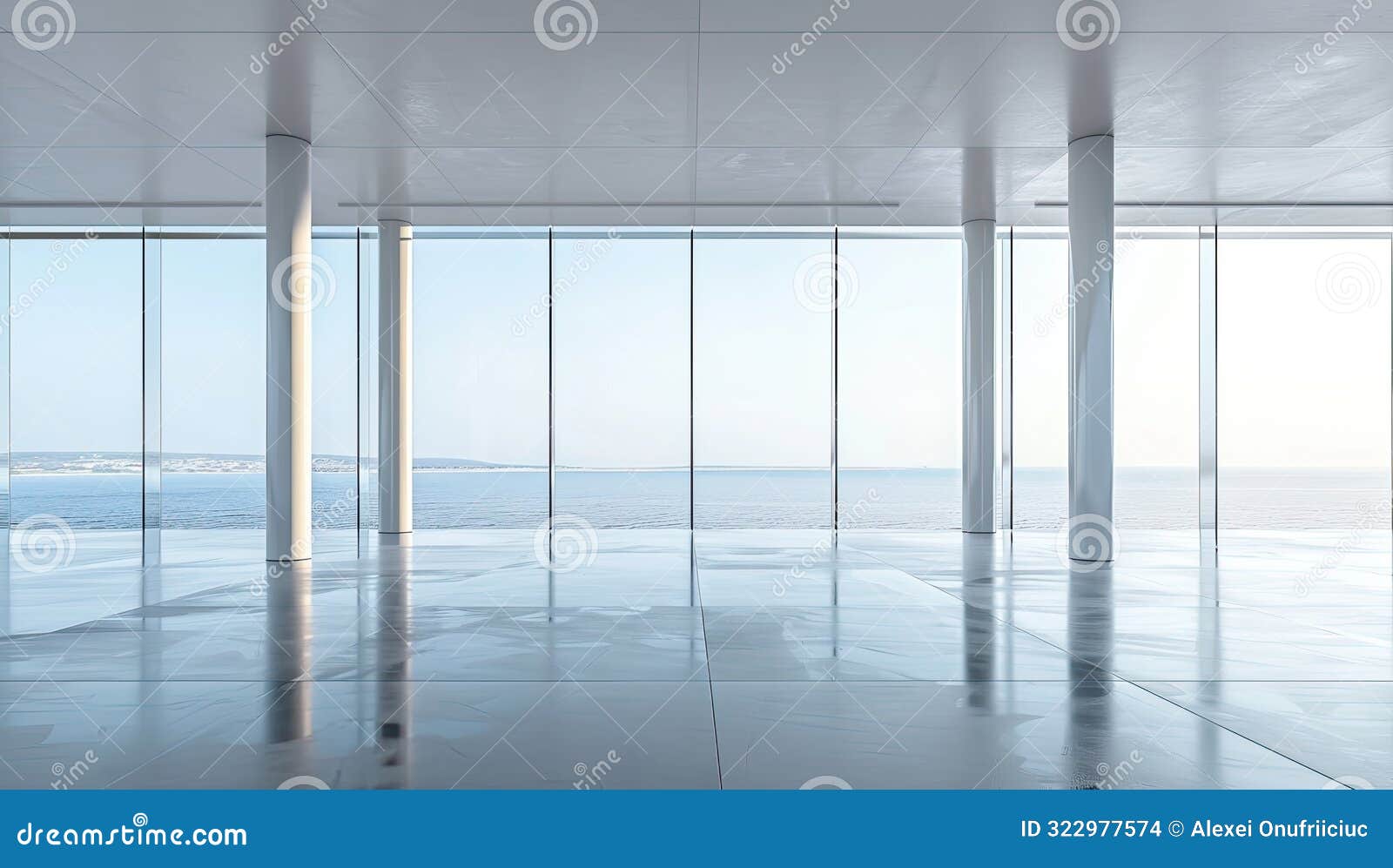 Sun Shines through Windows of Empty Office Building Stock Photo - Image ...