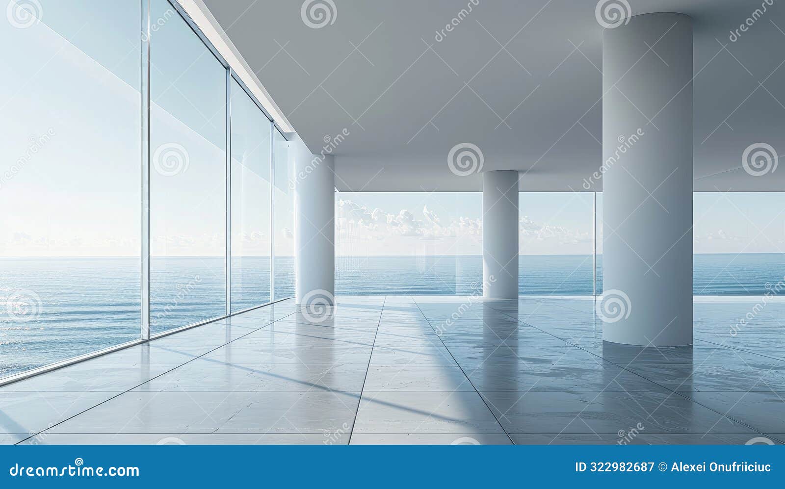 Sun Shines through Windows of Empty Office Building Stock Image - Image ...