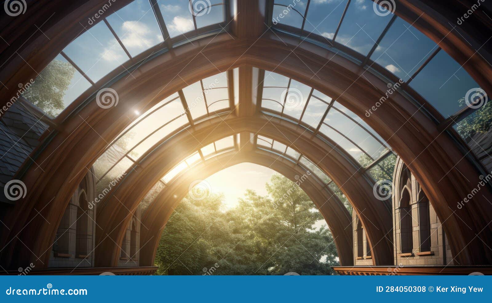 The Sun is Shining through an Arch in a Building Stock Photo - Image of ...