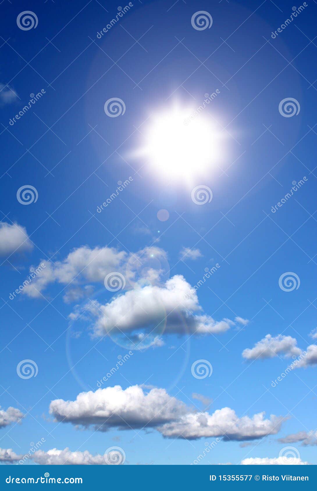 Sun shining in blue sky stock image. Image of white, power - 15355577