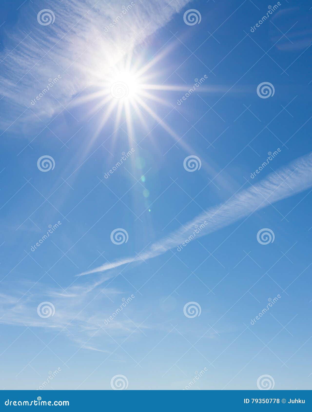 Sun shining blue sky stock photo. Image of meteorology - 79350778