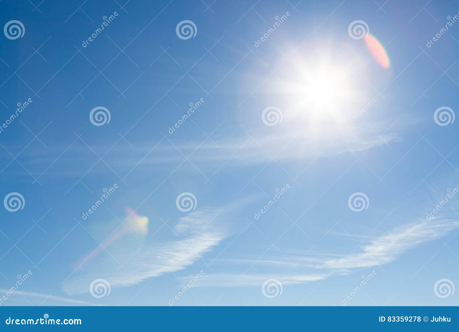 Sun shining blue sky stock photo. Image of flare, background - 83359278