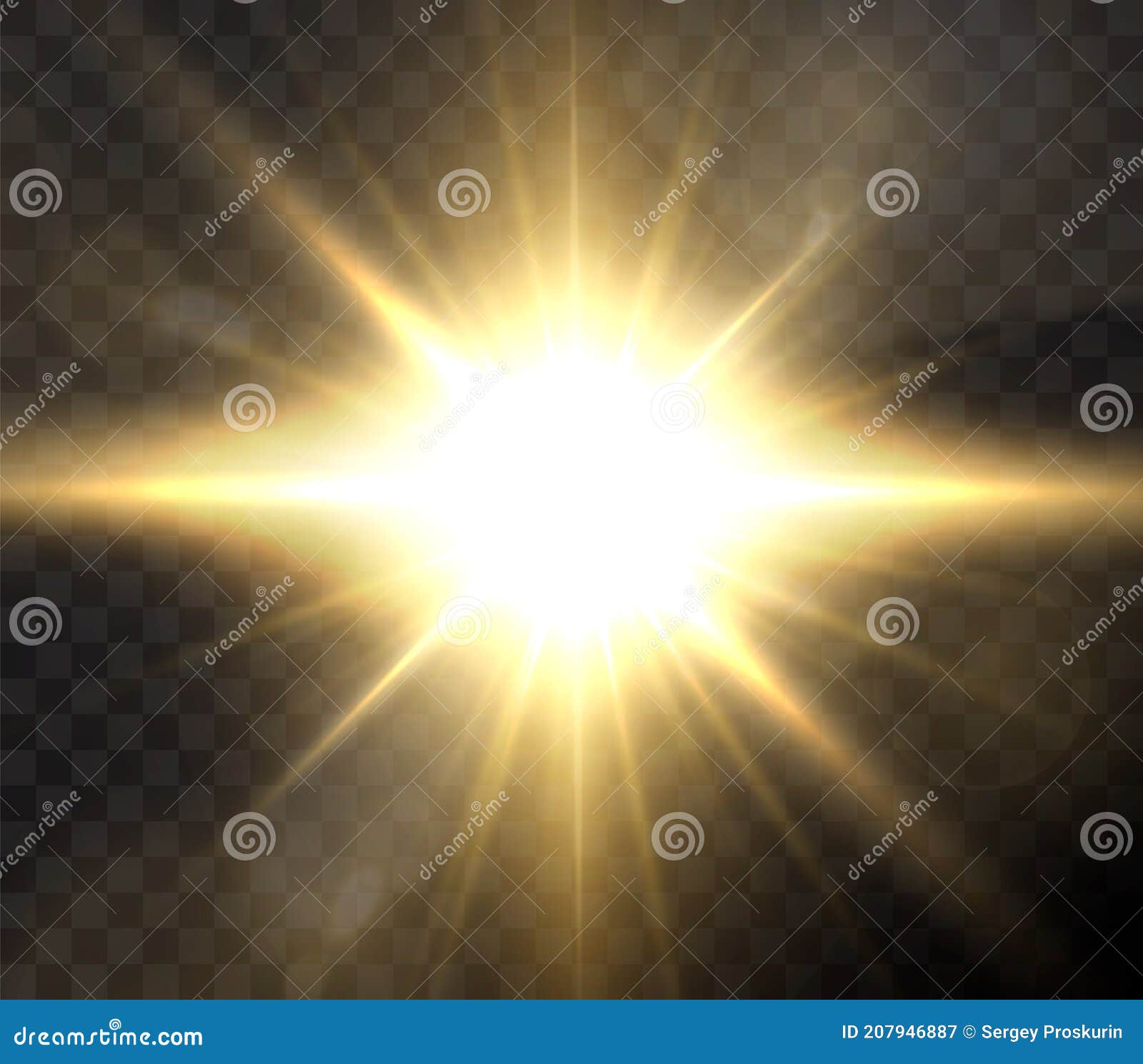 The Sun is Shining Bright Light Rays with Realistic Glare Stock Vector ...