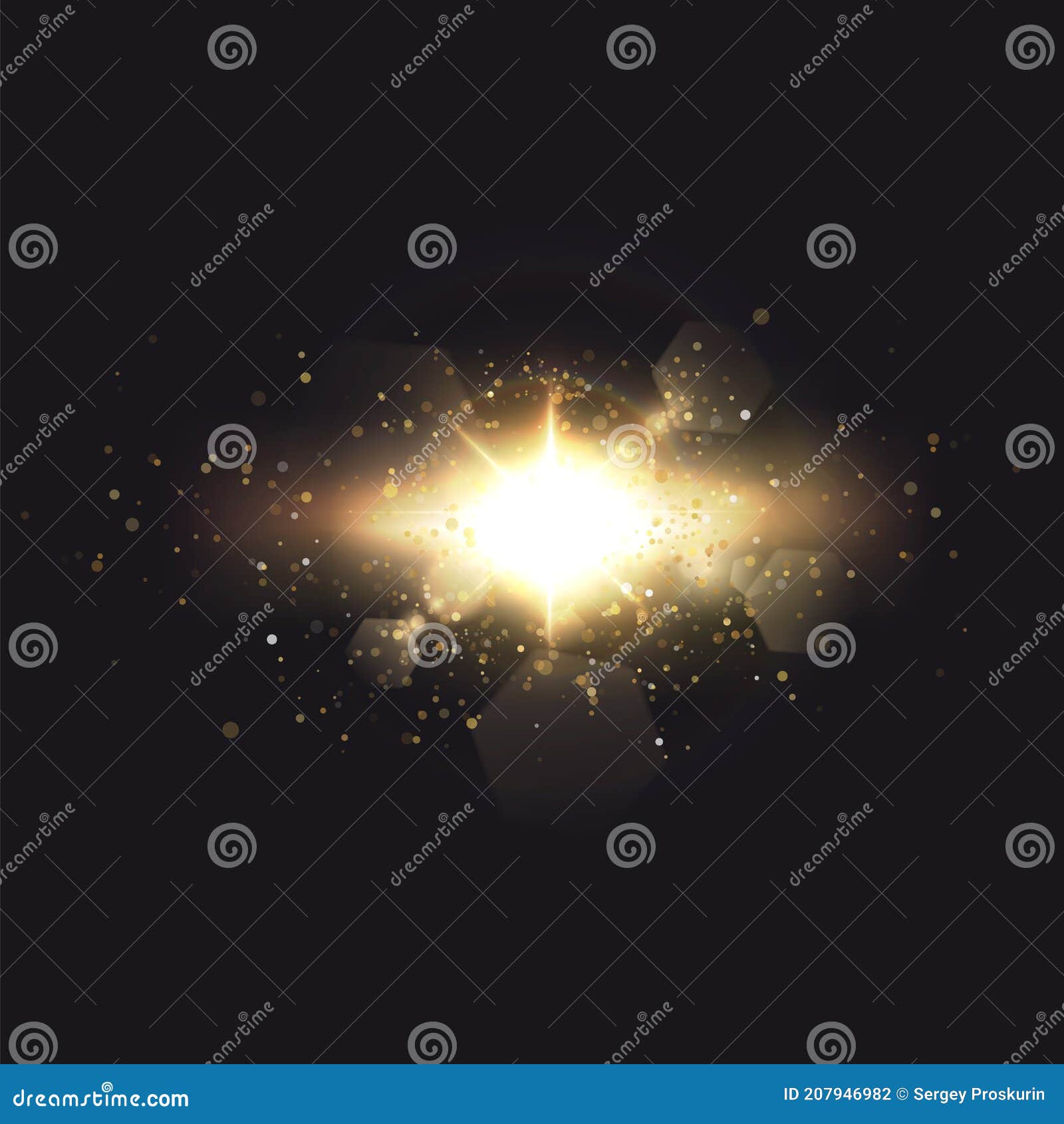 The Sun is Shining Bright Light Rays with Realistic Glare Stock Vector ...