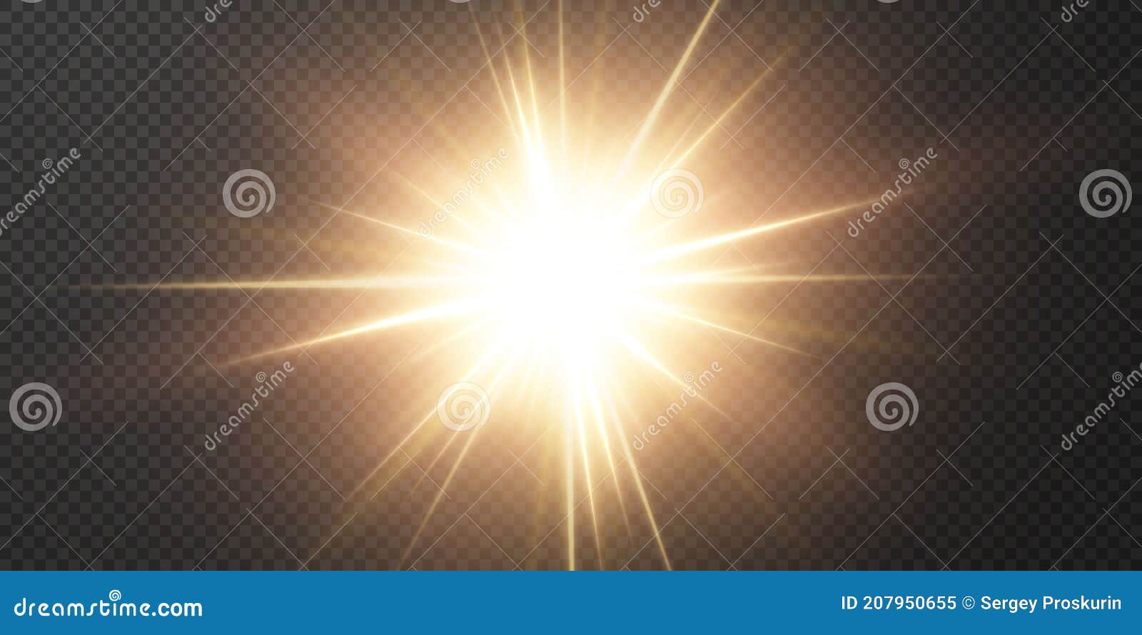 The Sun is Shining Bright Light Rays with Realistic Glare Stock Vector ...