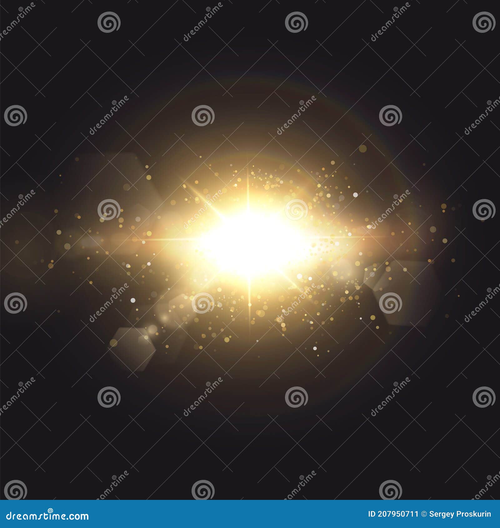 The Sun is Shining Bright Light Rays with Realistic Glare Stock Vector ...