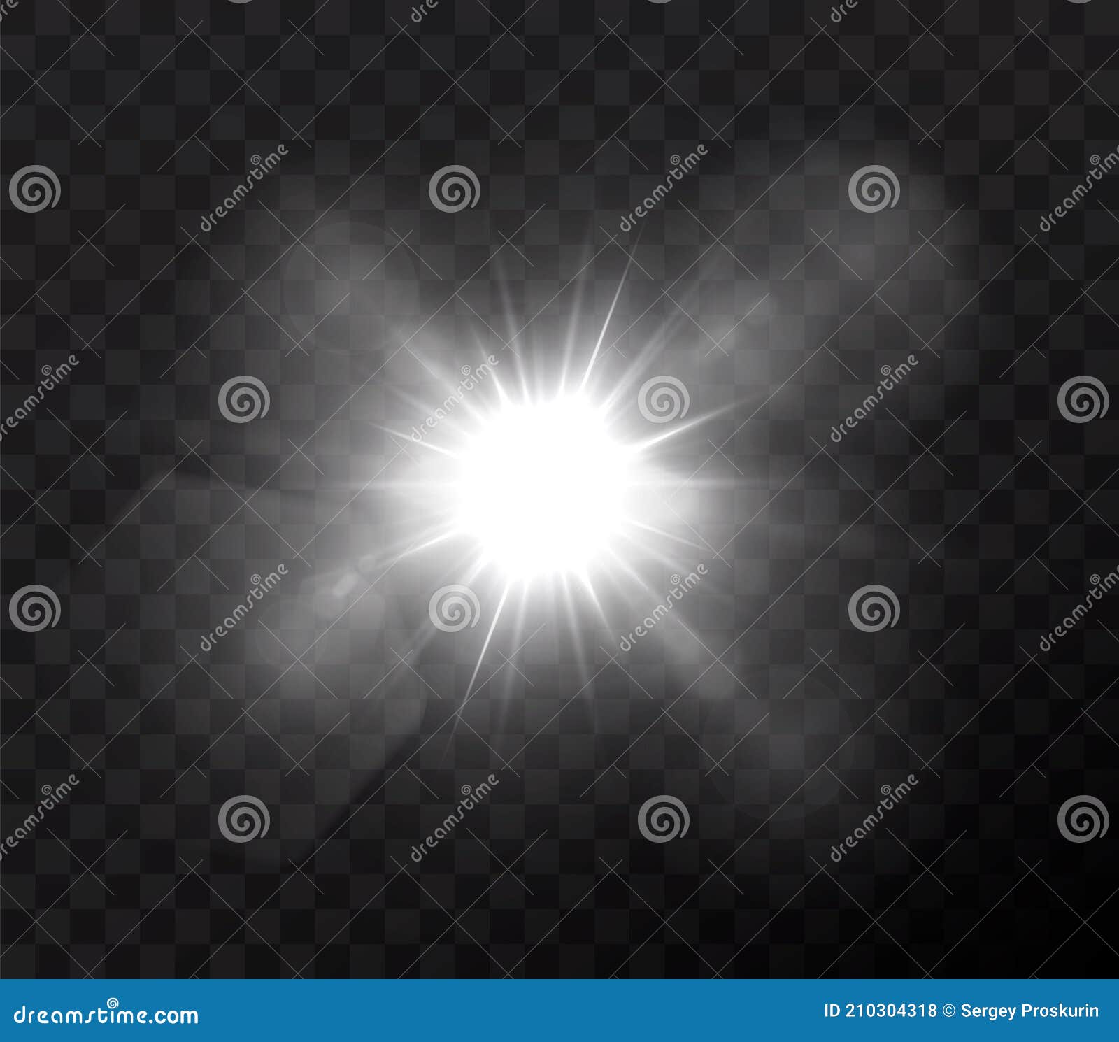 The Sun is Shining Bright Light Rays with Realistic Glare Stock Vector ...