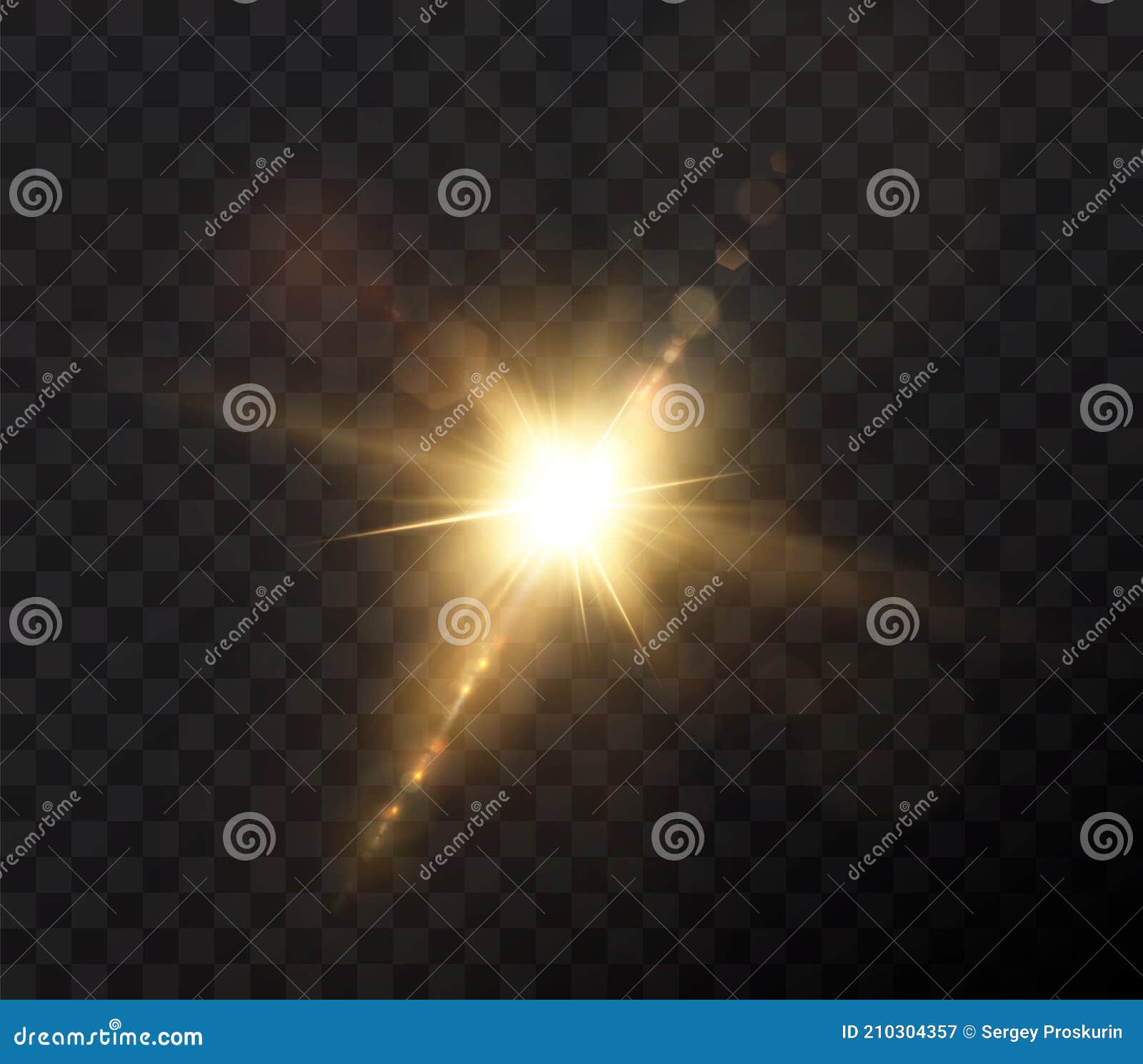 The Sun is Shining Bright Light Rays with Realistic Glare Stock Vector ...