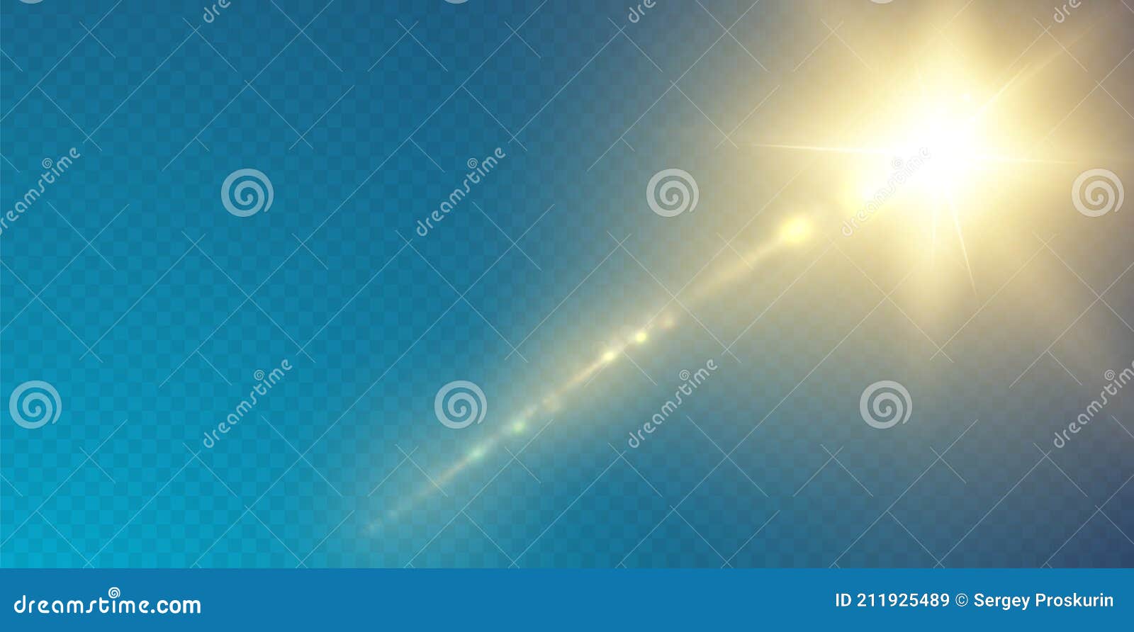 The Sun is Shining Bright Light Rays with Realistic Glare Stock ...