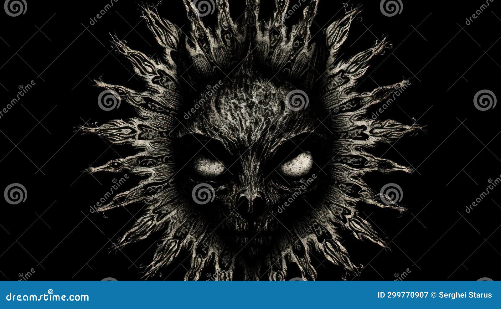 The Sun is Shining through the Face of a Demon, AI Stock Image - Image ...