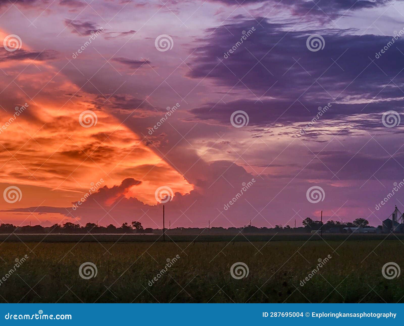 Sun Shining through Half the Clouds Sunrise Stock Photo - Image of ...