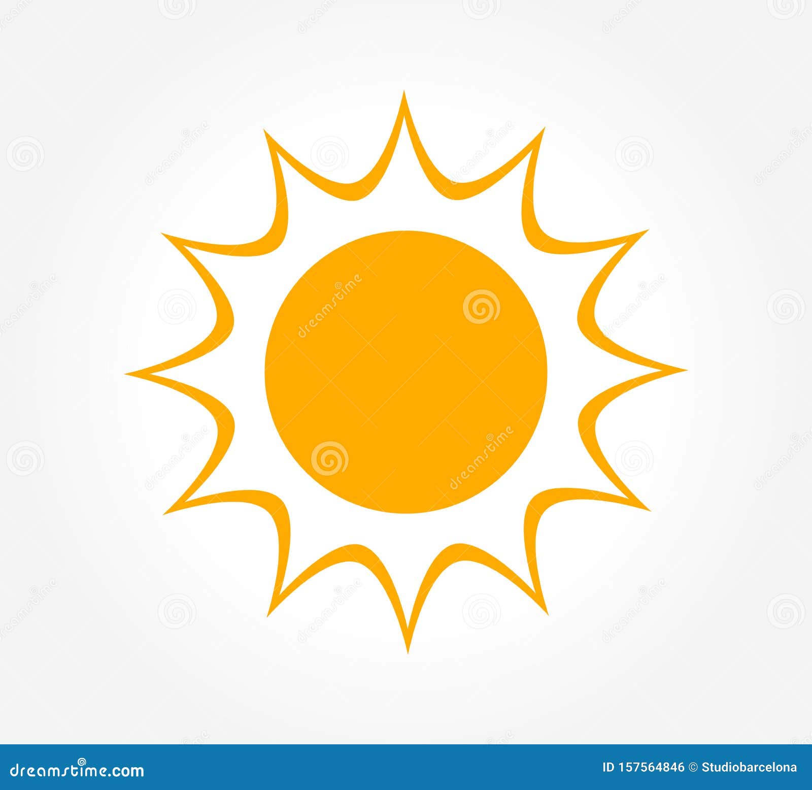 Sun shining icon stock vector. Illustration of abstract - 157564846