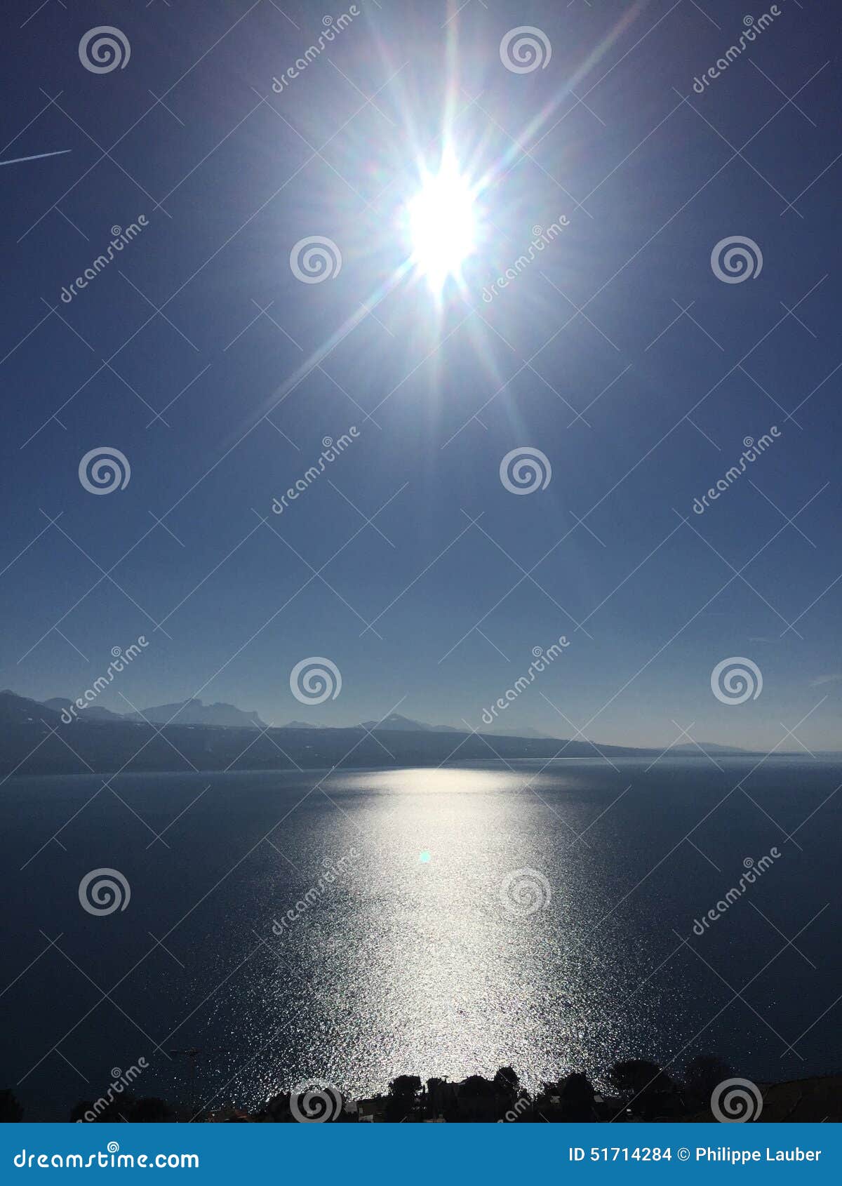 Sun shining in the lake stock photo. Image of view, mountain - 51714284