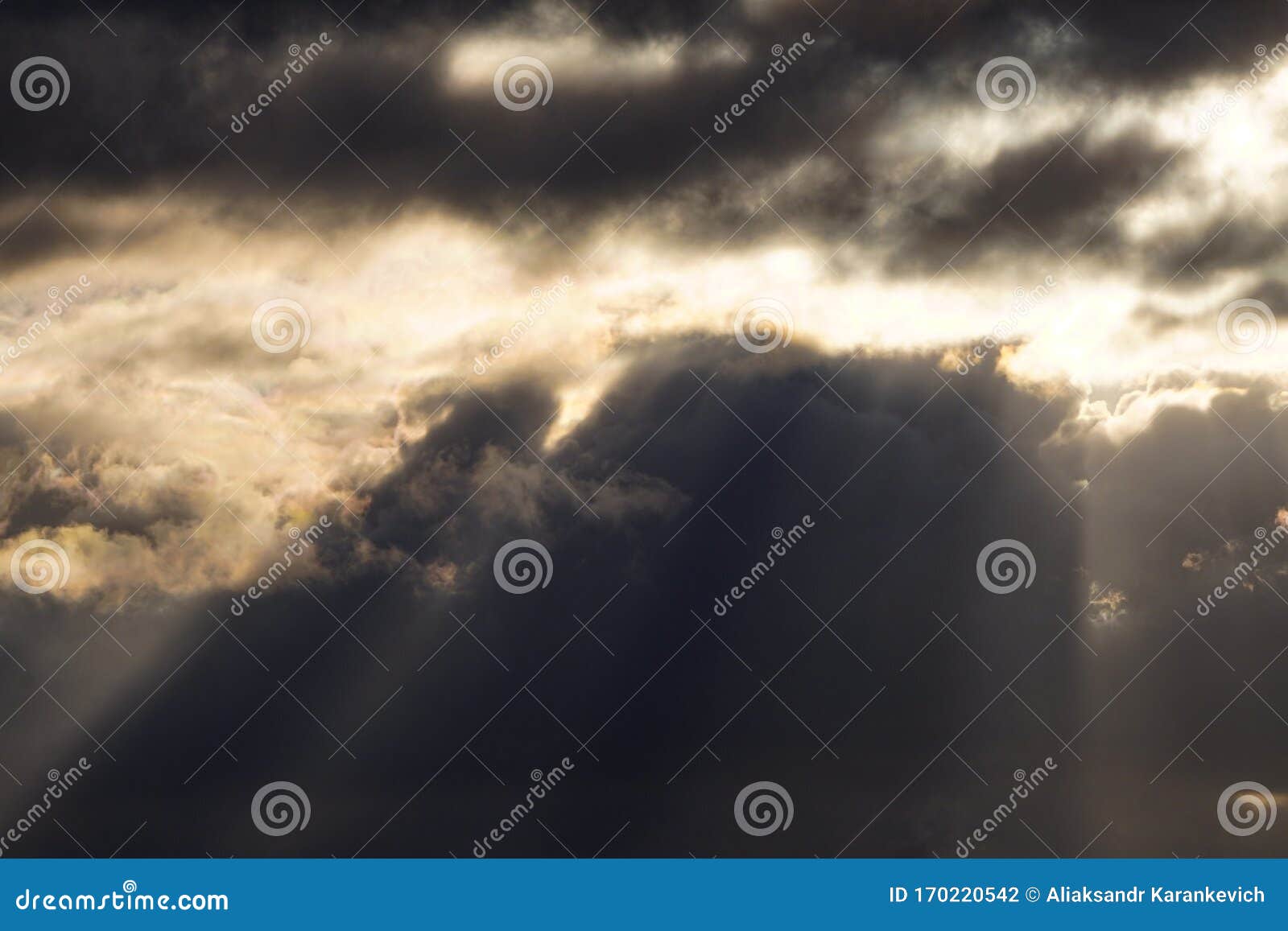 Sun is Shining Other the Clouds, Contrast Light. Weather Changing ...