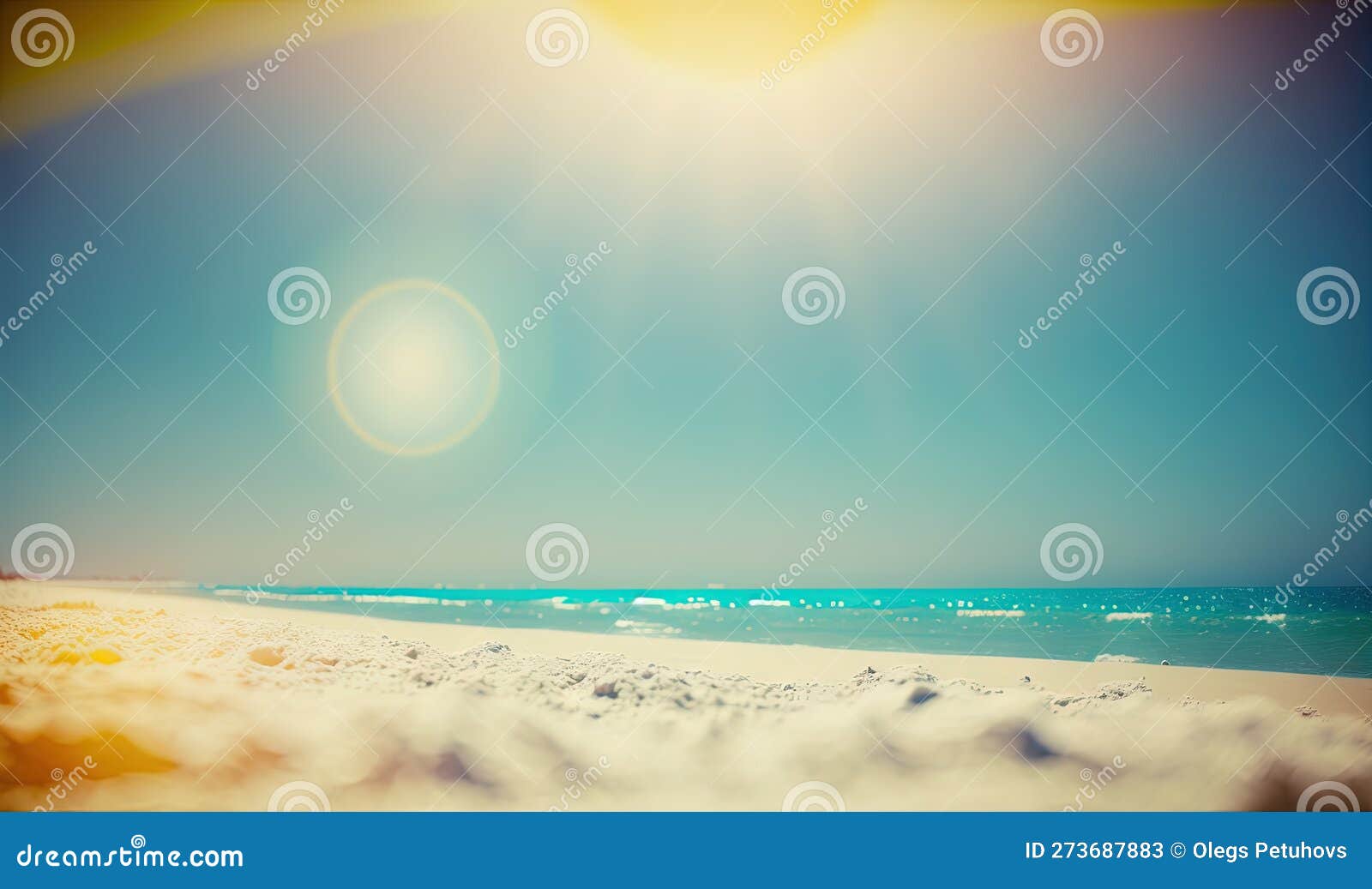 The Sun is Shining Over the Beach and the Water is Blue Stock ...