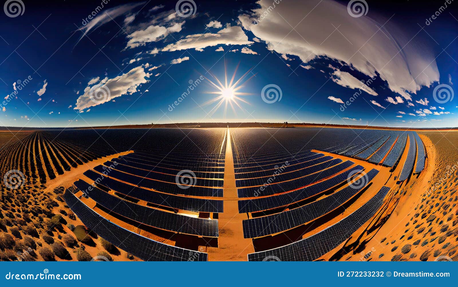 The Sun Shining Over a Field of Solar Panels Stock Photo - Image of ...