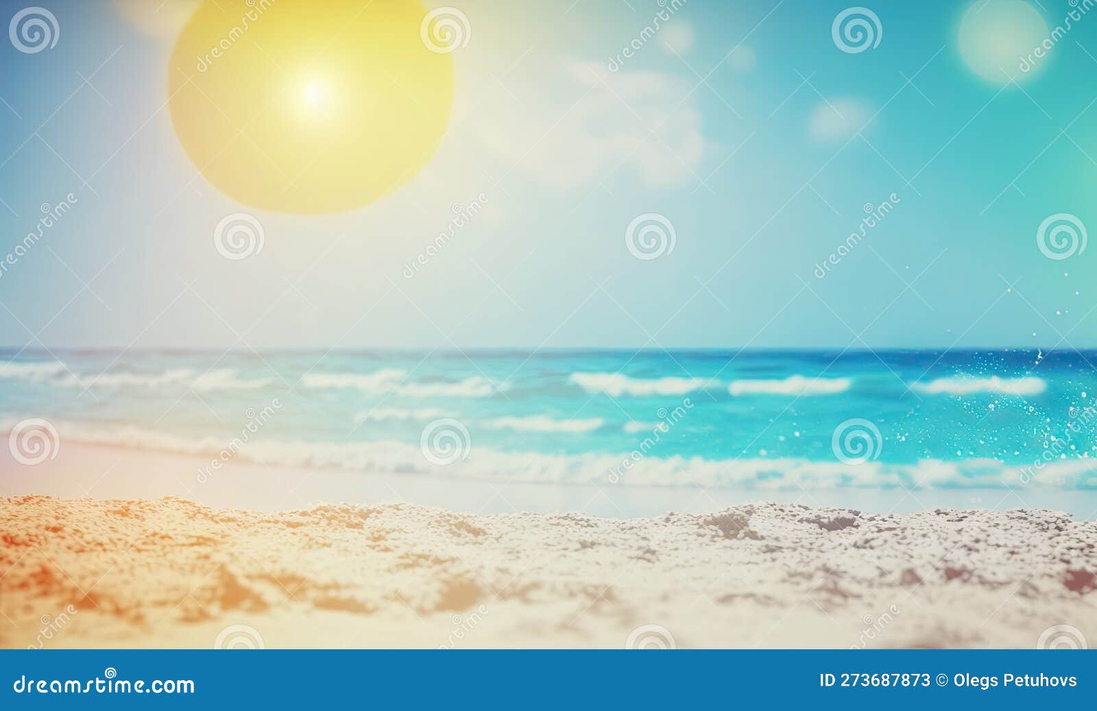 The Sun is Shining Over the Ocean on a Beach with Waves Stock ...