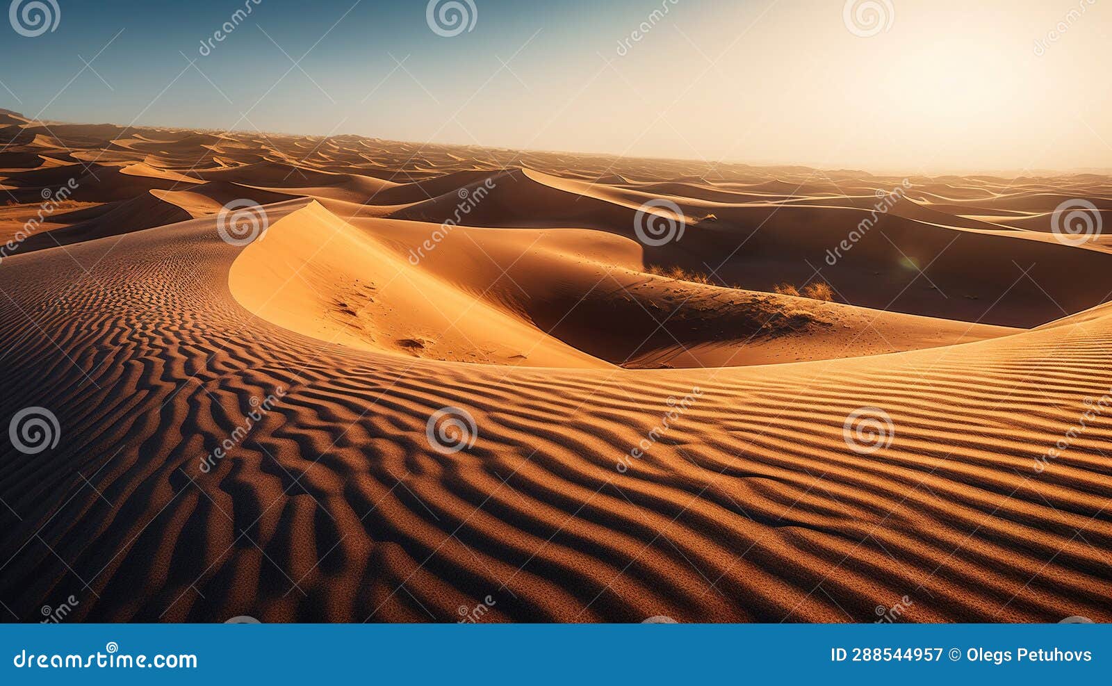 The Sun is Shining Over the Sand Dunes in the Desert Stock Image ...