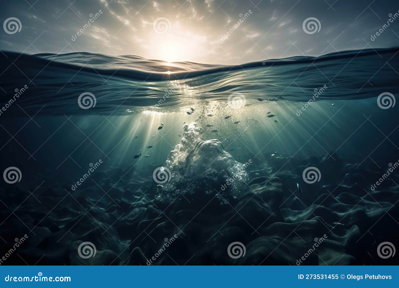 The Sun is Shining Over the Water and the Rocks are Under the Water S ...