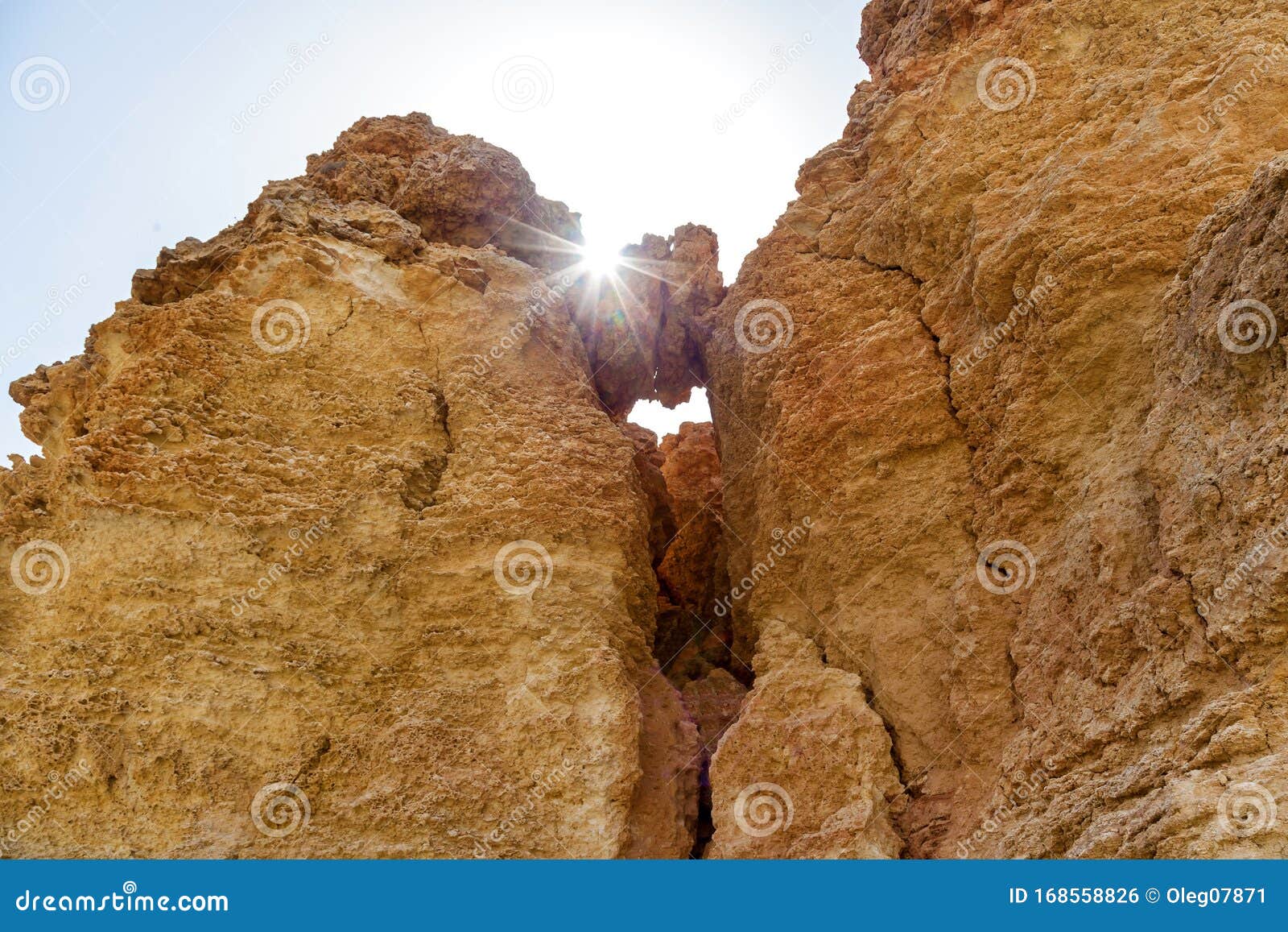 The Sun Shining through Rocks Stock Photo - Image of arizona, glow ...