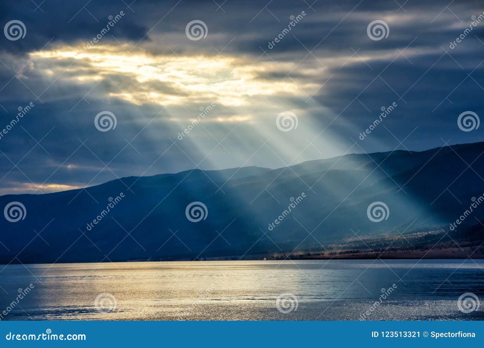 Sun Shining through Thick Cloudy Sky, Silver Lining Stock Image - Image ...