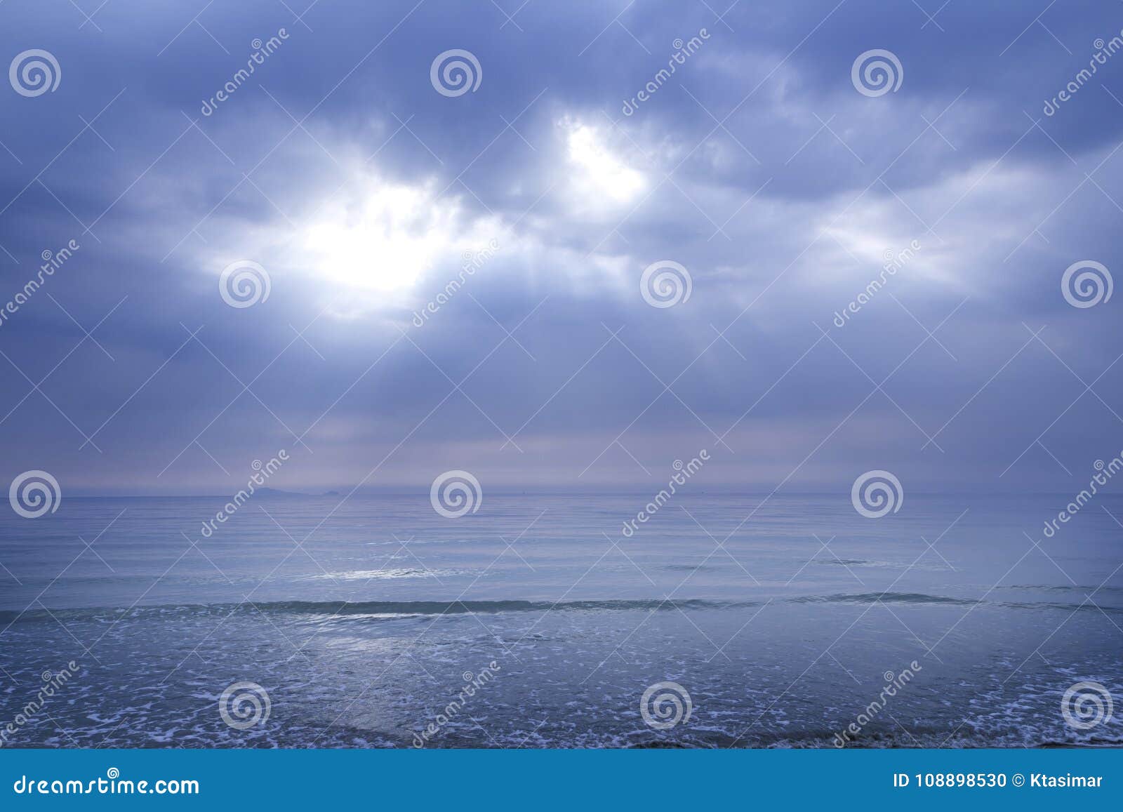 Ray of Light on Overcast Sky in the Ocean Stock Photo - Image of cloud ...