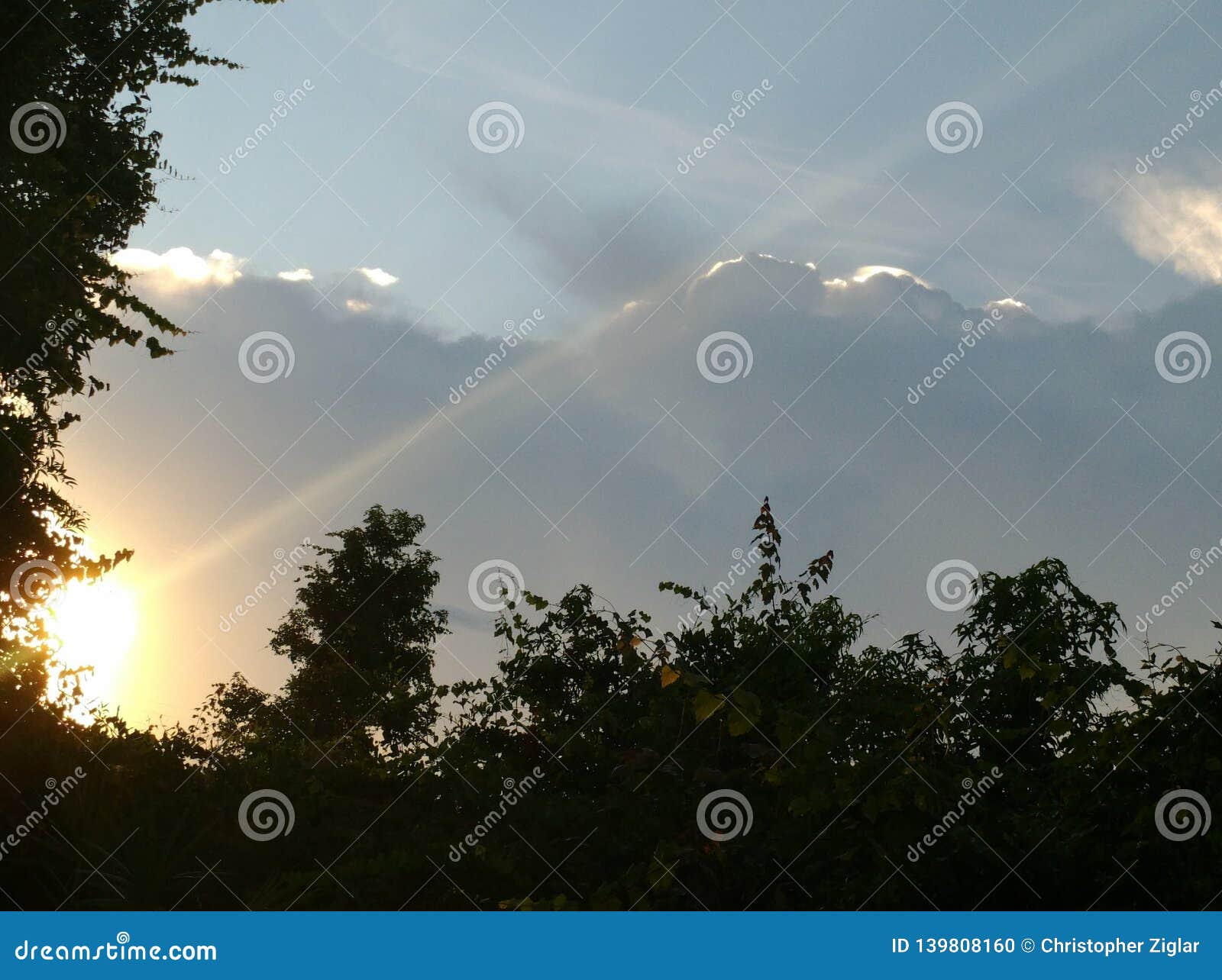 Sun Shot Rays stock photo. Image of cloud, shot, crossing - 139808160