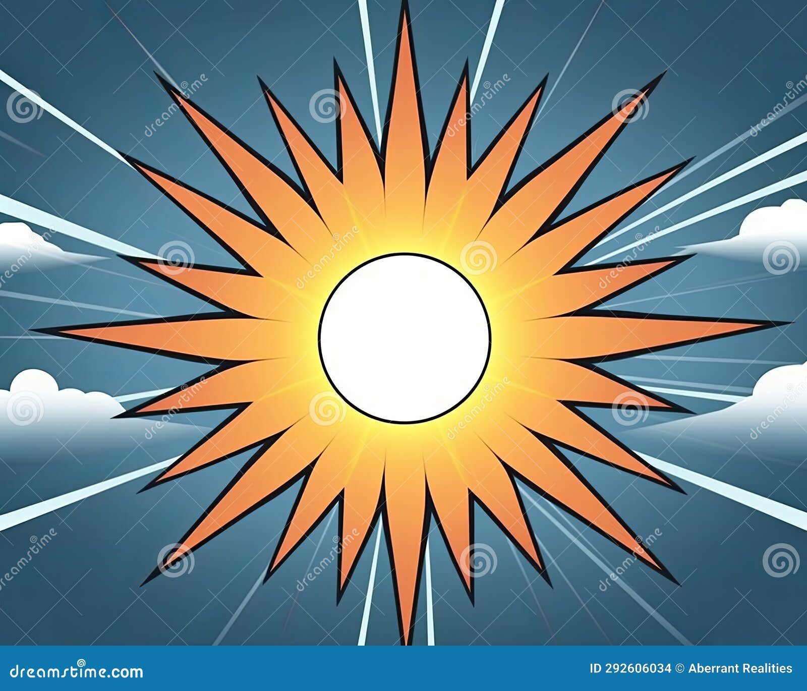 The Sun is Shown in a Comic Book Style Illustration Stock Illustration ...