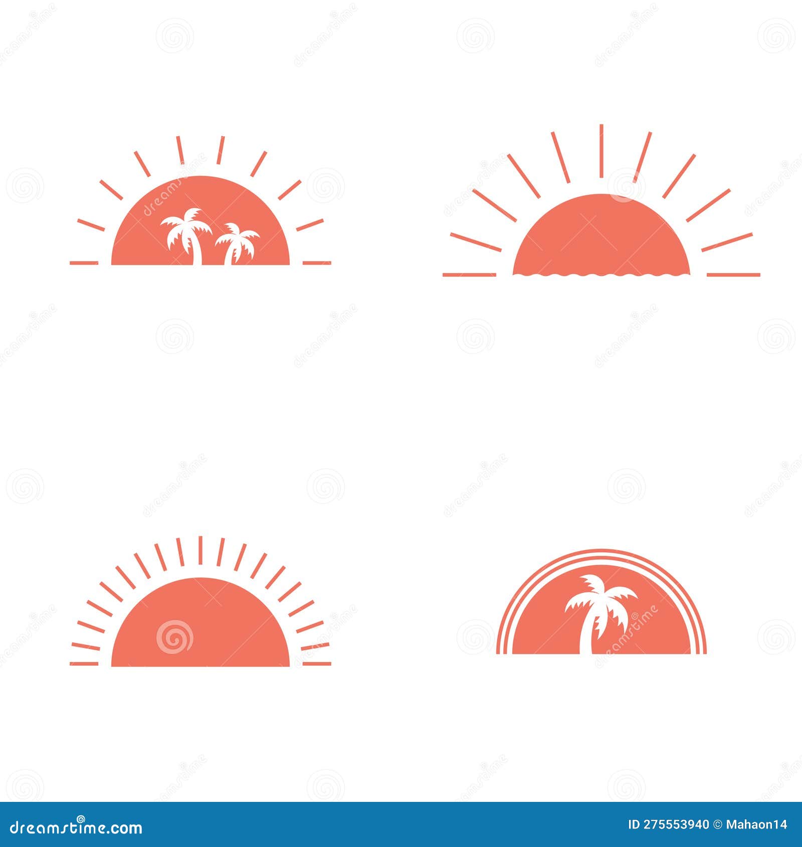 Sun signs set stock vector. Illustration of tree, design - 275553940