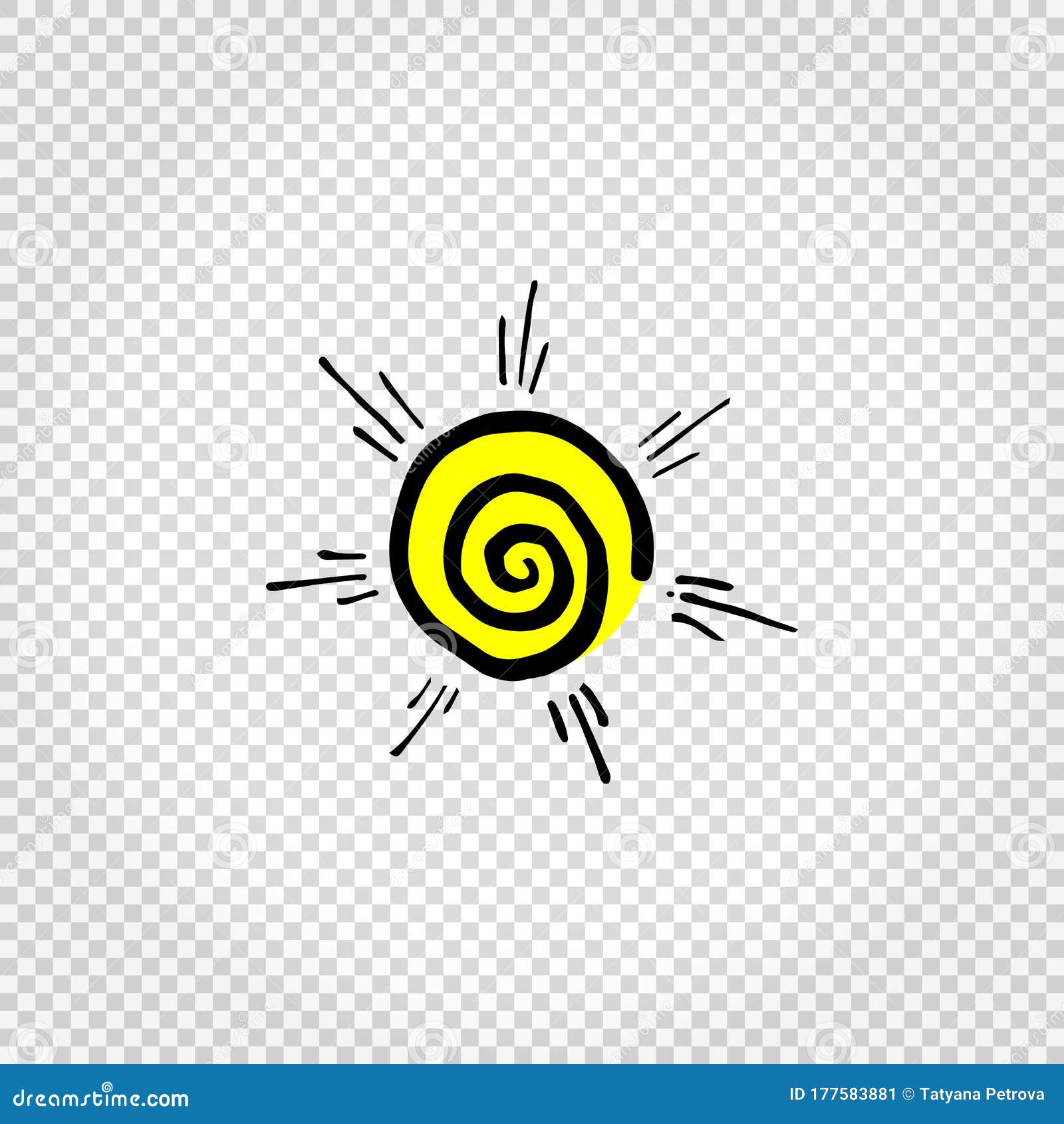 Sun. Simple Hand Drawn Icon. Isolated Vector Illustration. Stock Vector ...