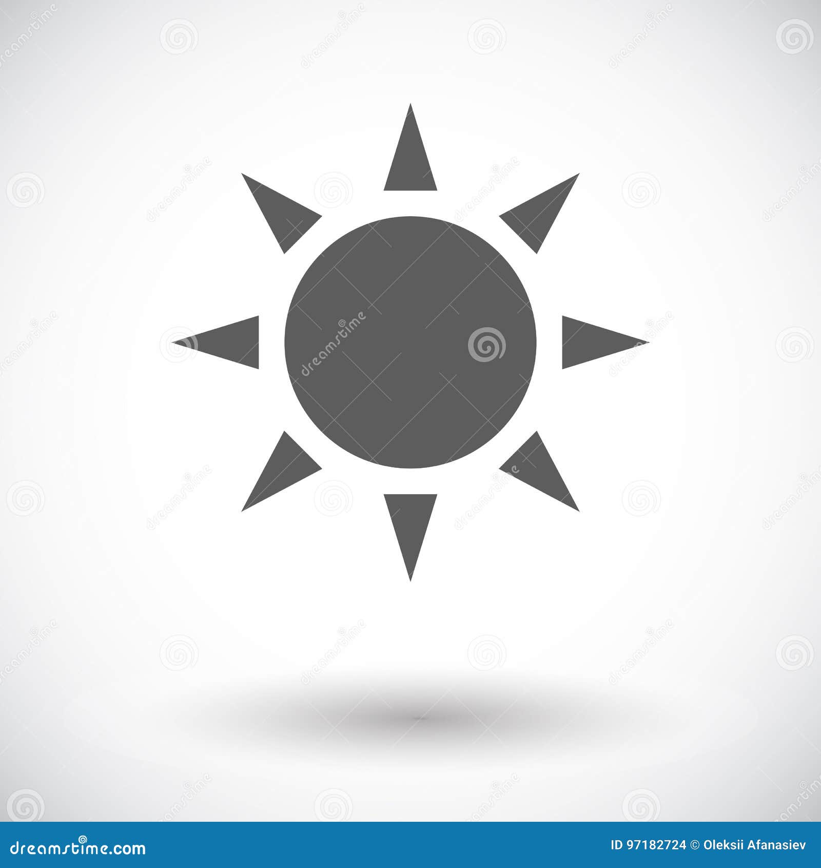 Sun single flat icon. stock vector. Illustration of religious - 97182724
