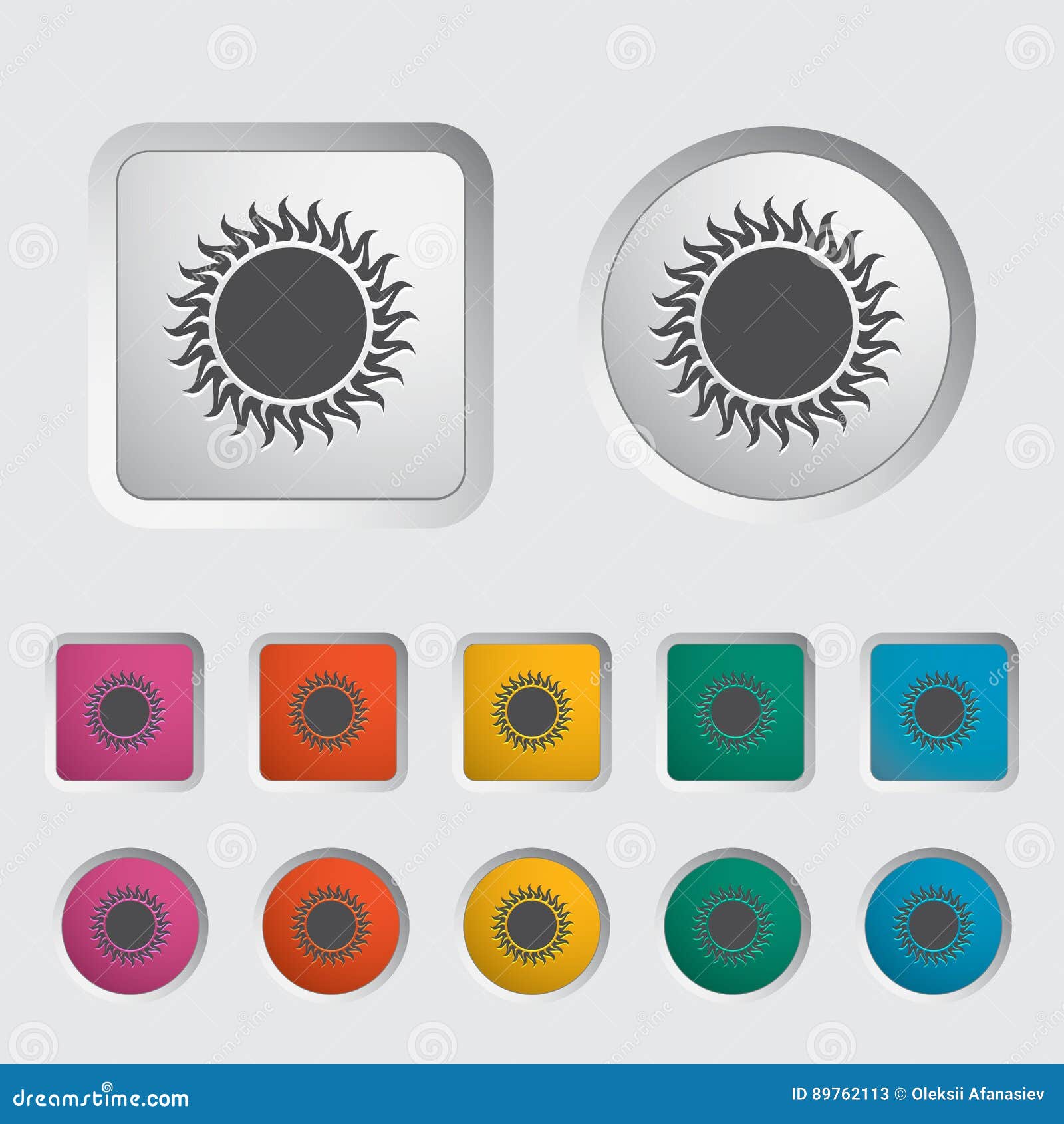 Sun single icon. stock vector. Illustration of light - 89762113