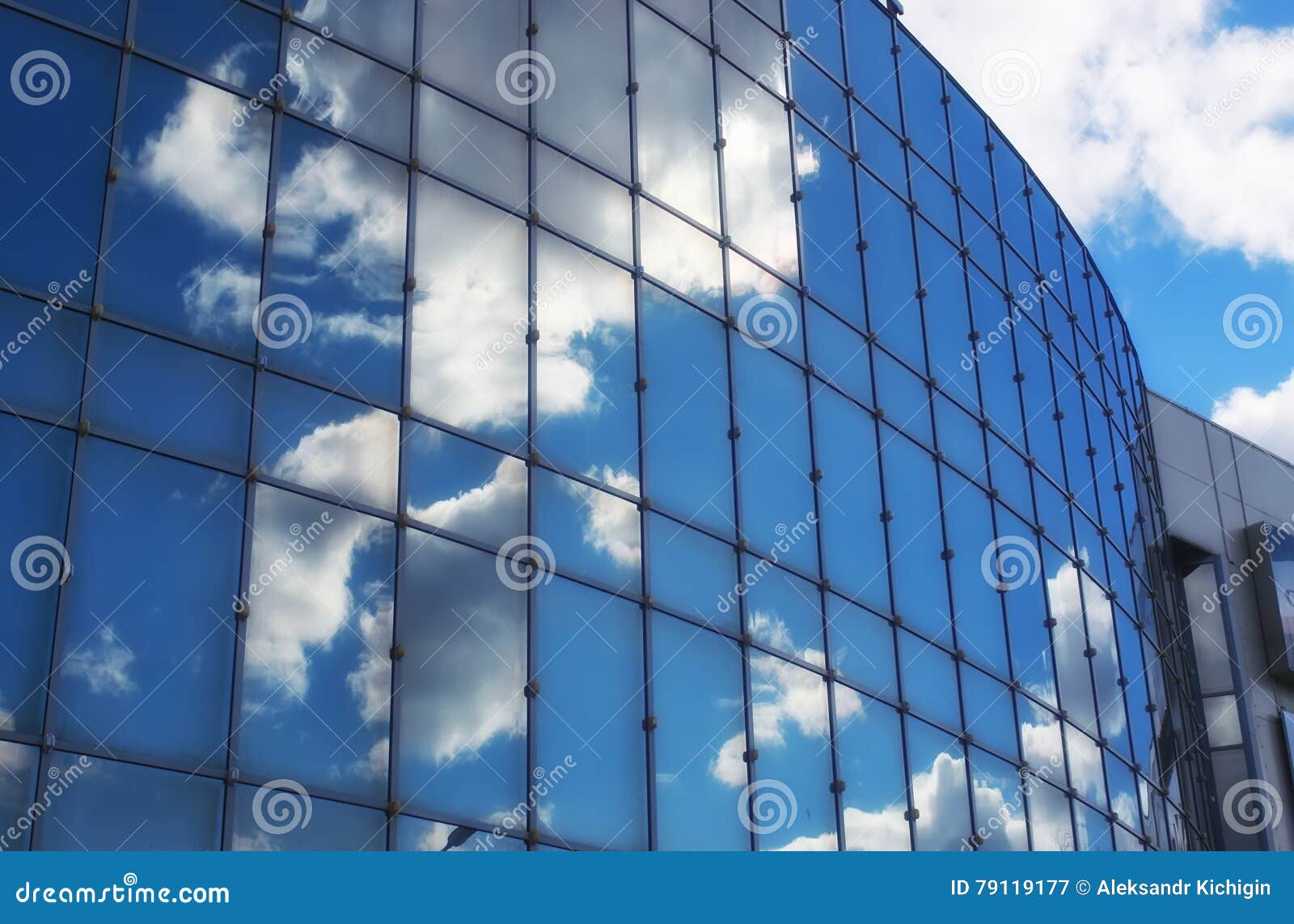 The Sun and the Sky in a Glass Building Stock Image - Image of exterior ...