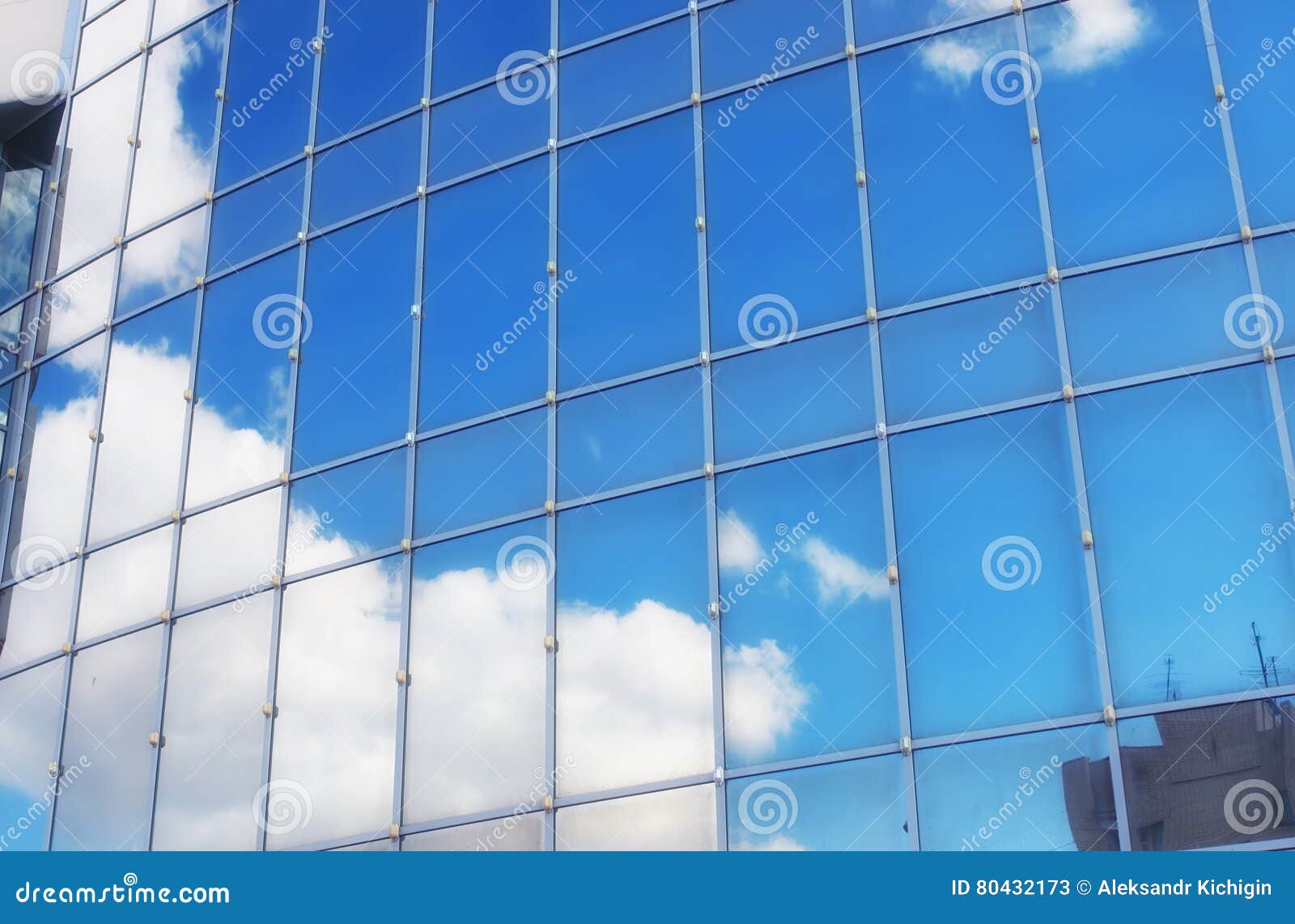 The Sun and the Sky in a Glass Building Stock Image - Image of mirror ...