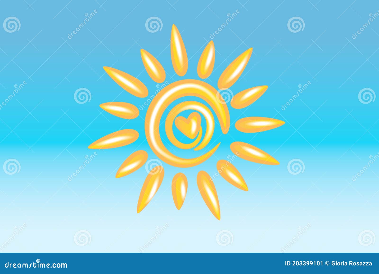 Sun Love Heart Logo Vector Image Stock Vector - Illustration of flower ...
