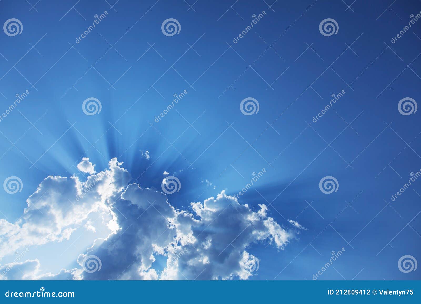 Sun Slanting among from White Clouds Stock Photo - Image of sunlight ...